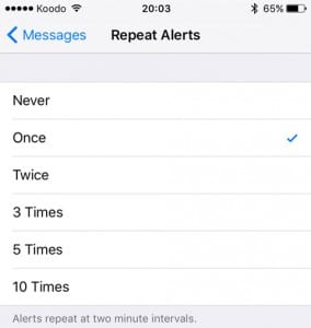 How to turn off repeating Message notifications on the iPhone – MacTip