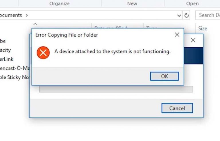 How To Fix A Device Attached To The System Is Not Functioning Error Mactip